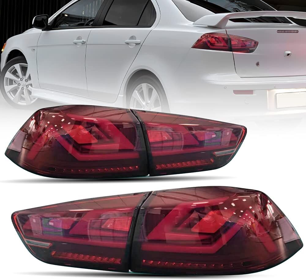 Fit For Mitsubishi Lancer CJ EVO X VRX 2007-2018 Clear Red 3D V3 LED ...